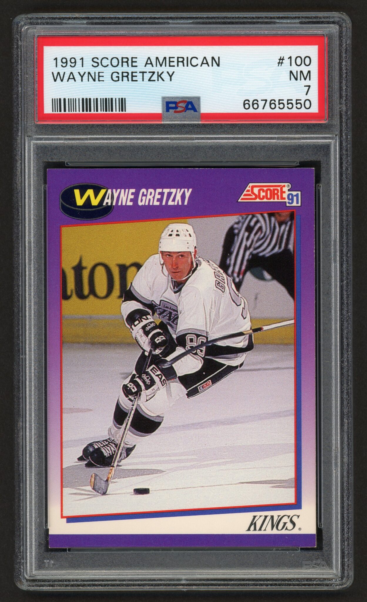 1991 SCORE AMERICAN WAYNE GRETZKY #100 HOF THE GREAT ONE LOS ANGELES KINGS PSA 7 NEAR MINT – JP ...